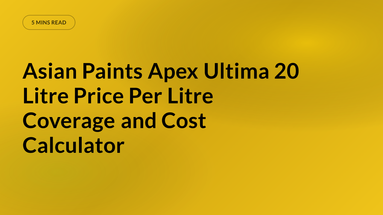 Calculate Asian Paints Coverage in Bangalore – HomeRun
