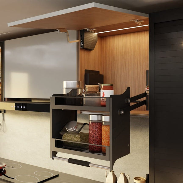 Ebco Livsmart Kitchen Pulldown System 900mm Mechanism with Glass Baske ...