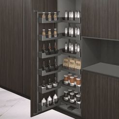 Ebco Pantry Unit Soft Close - 12 Baskets | Steel/Glass | 450-600mm ...